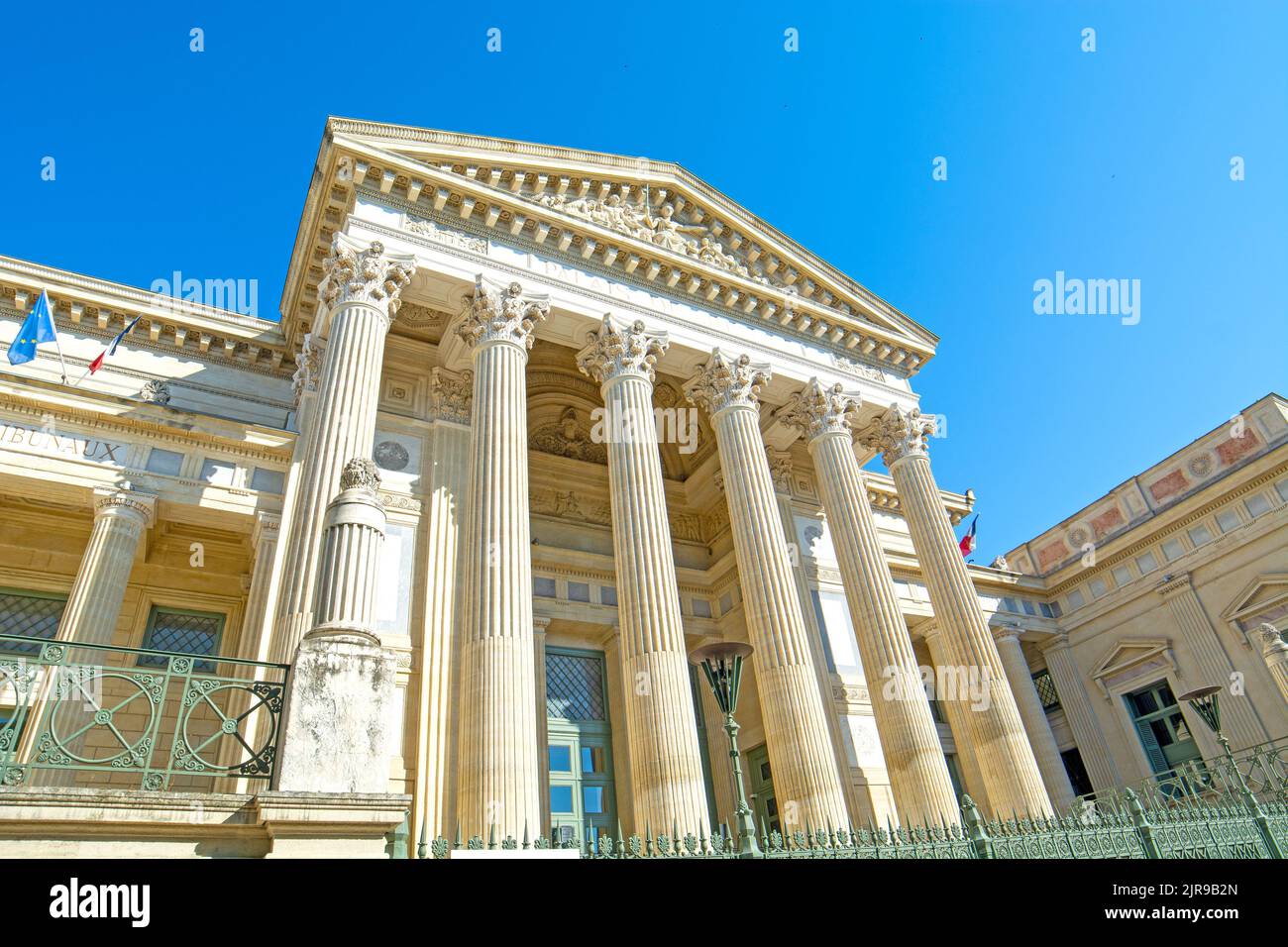 Nimes, city in Southern France, Gard, Occitanie, justice court buiding ...