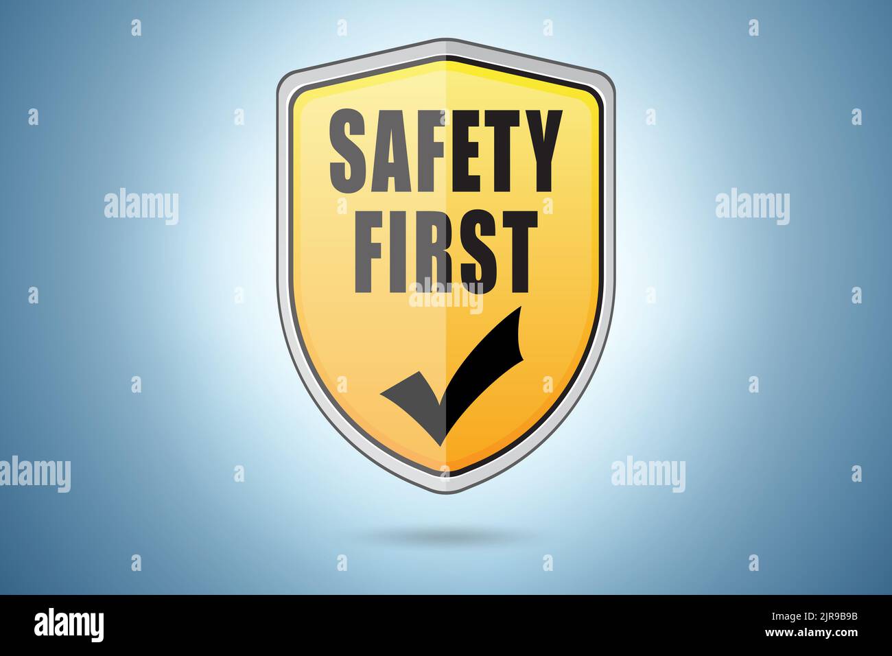 Safety first badge in the industrial safety concept Stock Photo - Alamy