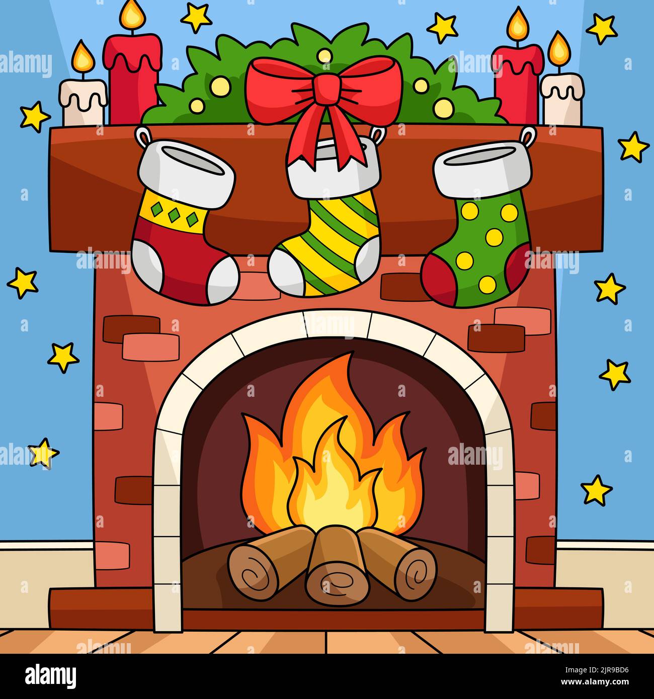 Cartoon Fireplace 114 Christmas Fireplace Cartoon Stock Photos,