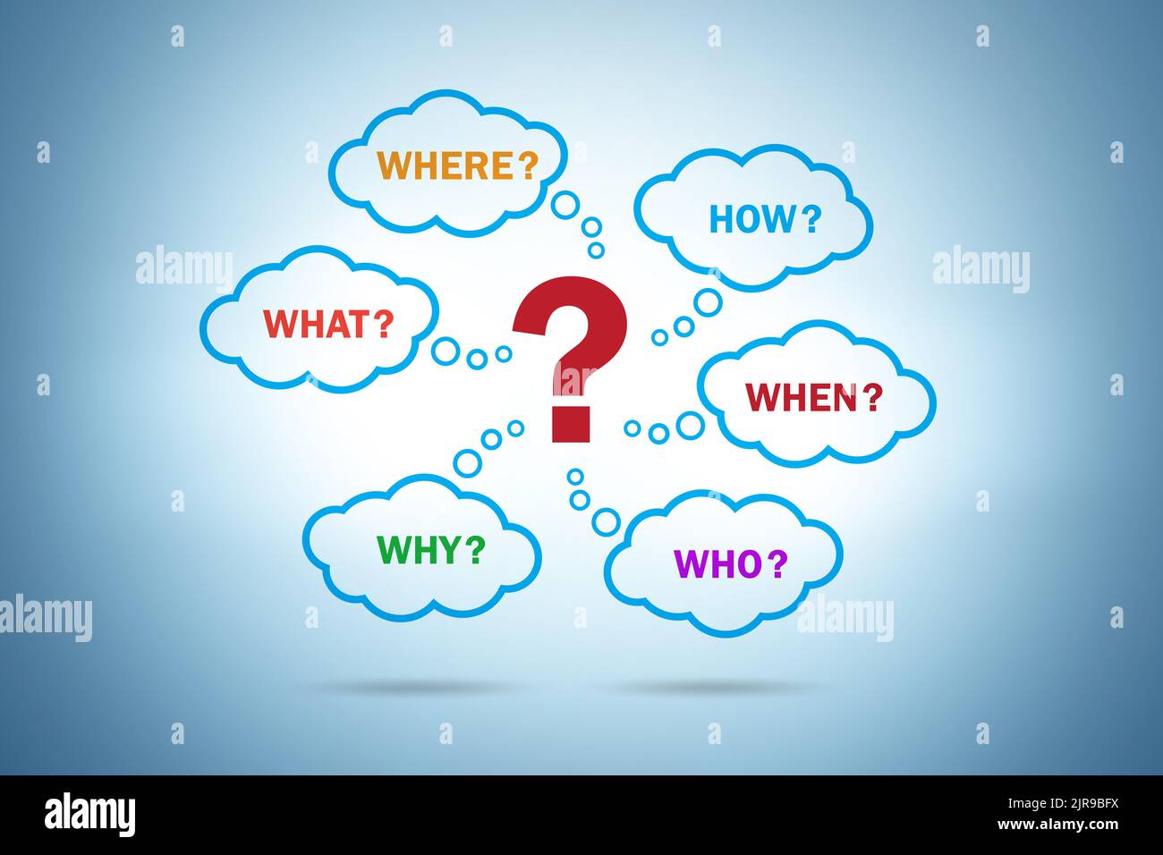 Concept of the many different questions asked Stock Photo - Alamy
