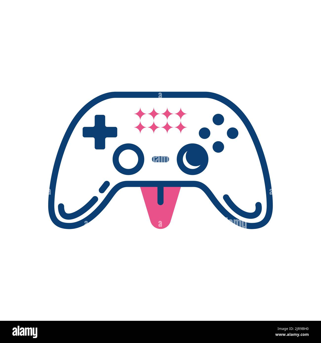 Blue line gamepad gear icon hi-res stock photography and images - Alamy
