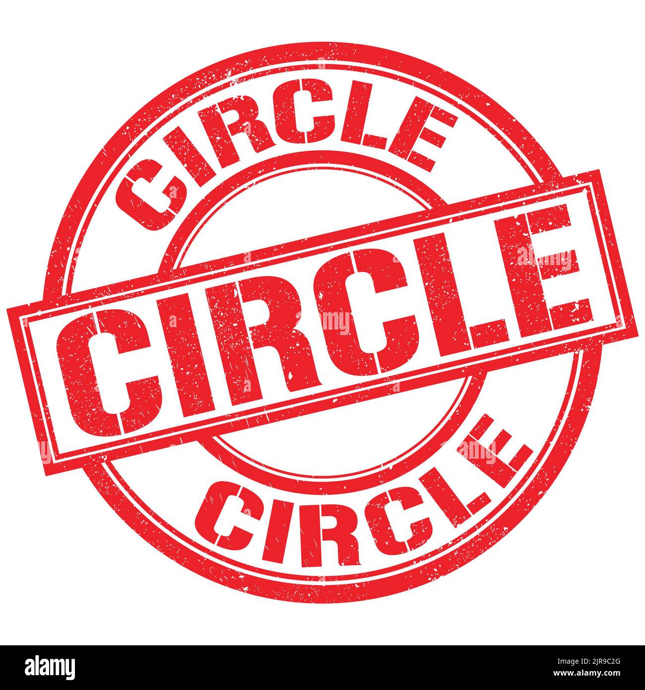 CIRCLE text written on red round stamp sign Stock Photo - Alamy