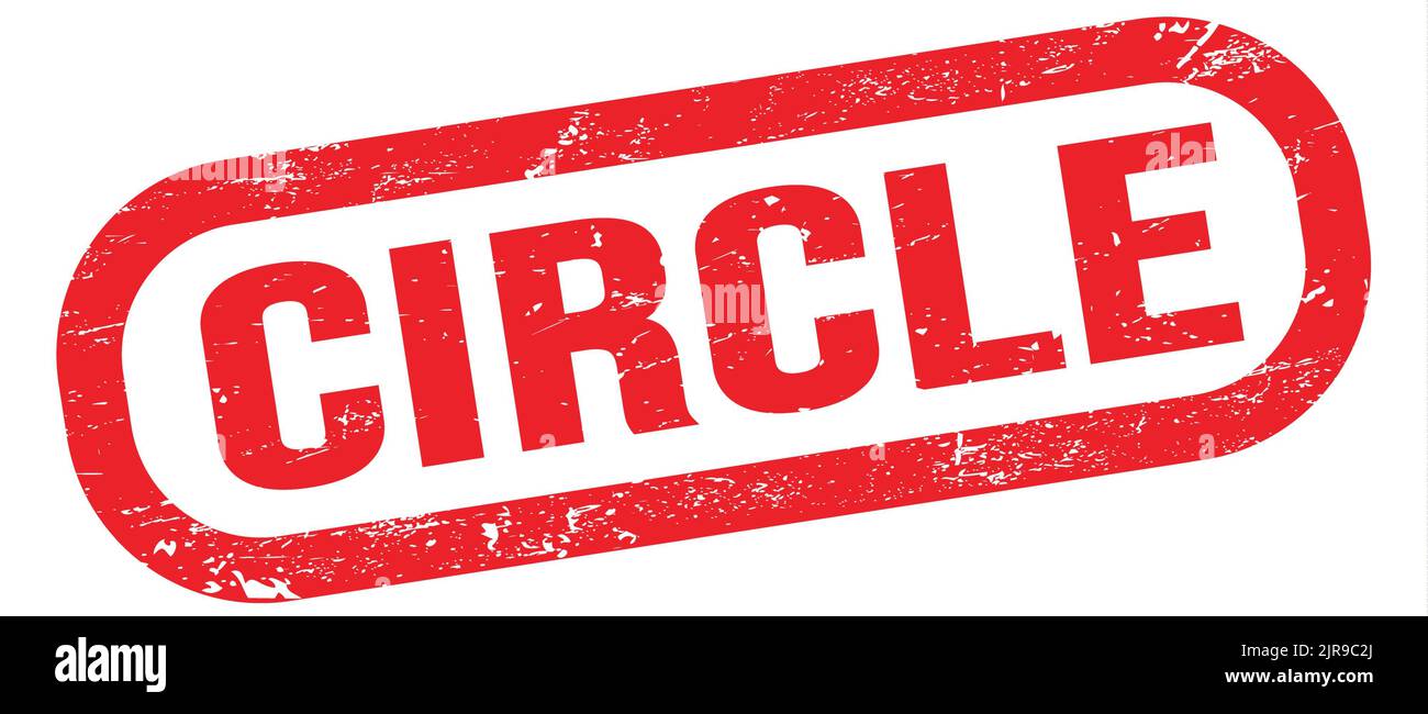 CIRCLE, text written on red rectangle stamp sign Stock Photo - Alamy