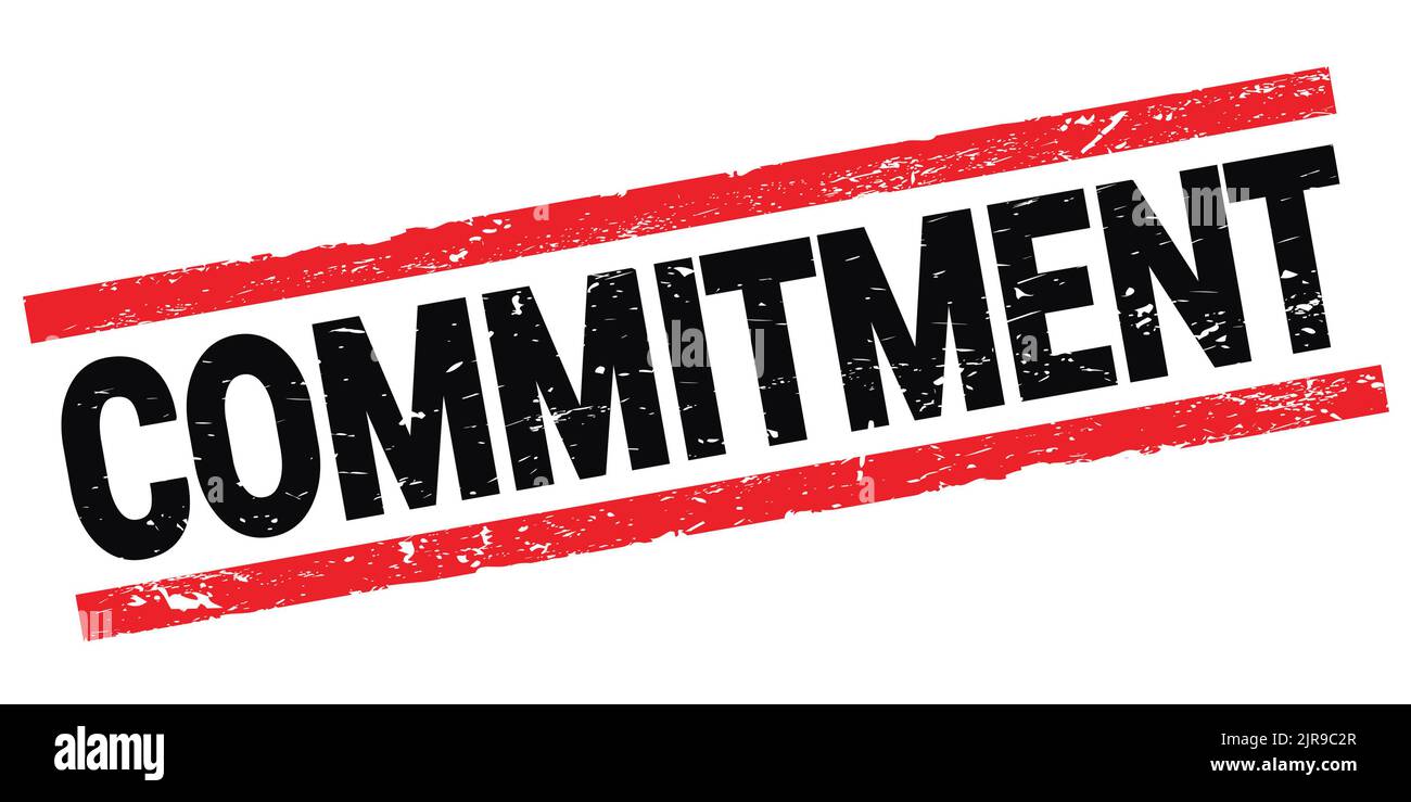 COMMITMENT text written on black-red rectangle stamp sign Stock Photo ...