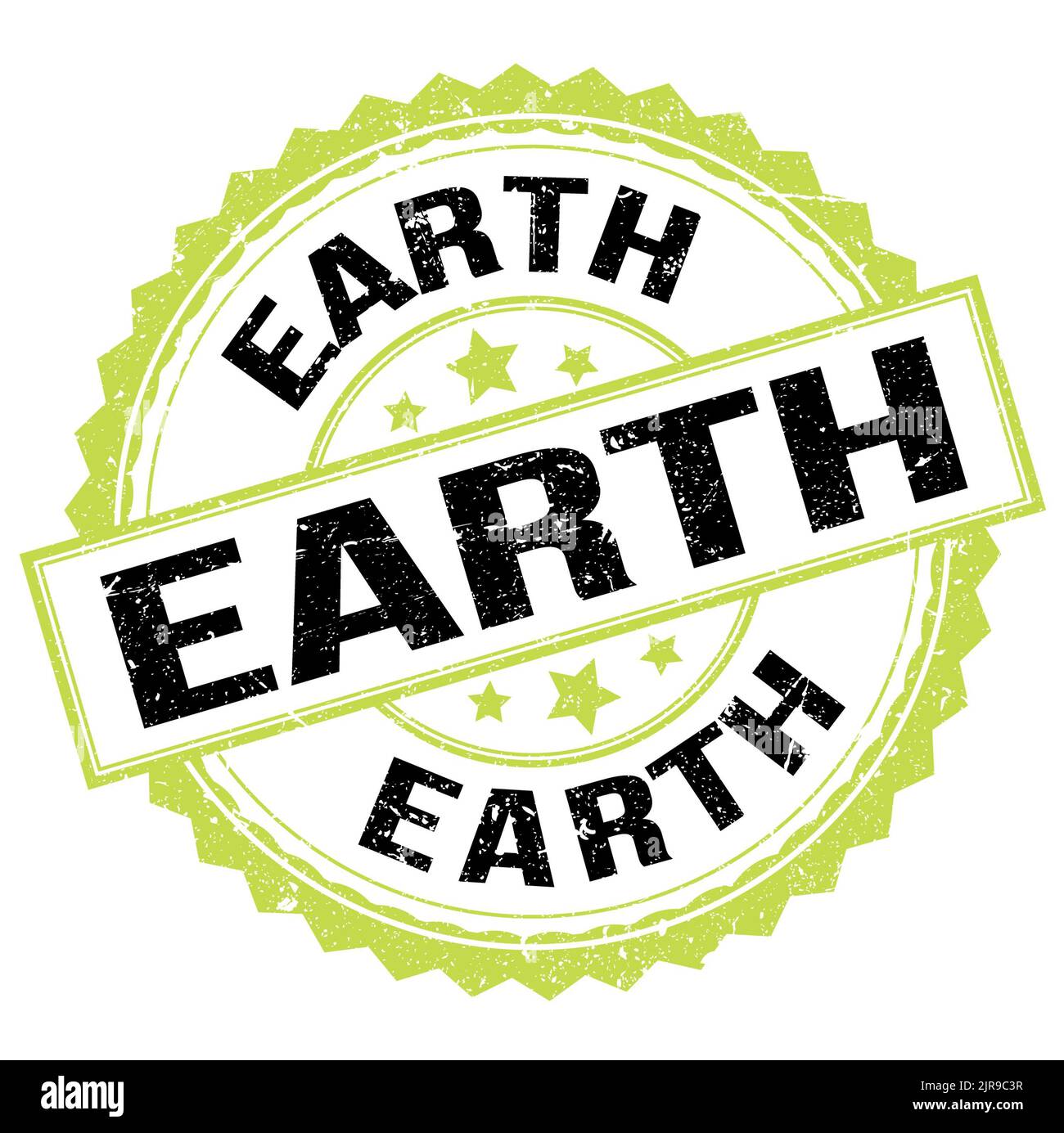 EARTH text written on green-black round stamp sign Stock Photo - Alamy