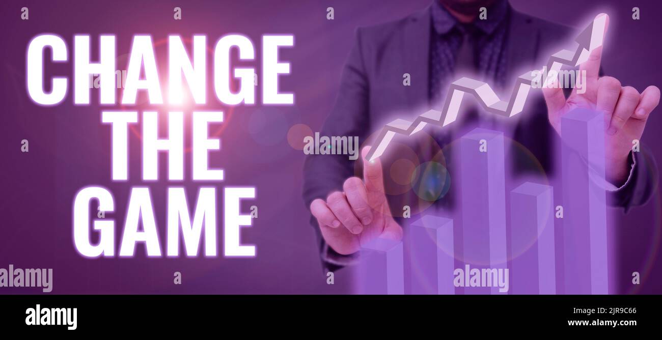 Conceptual caption Change The Game. Internet Concept Make a movement do ...