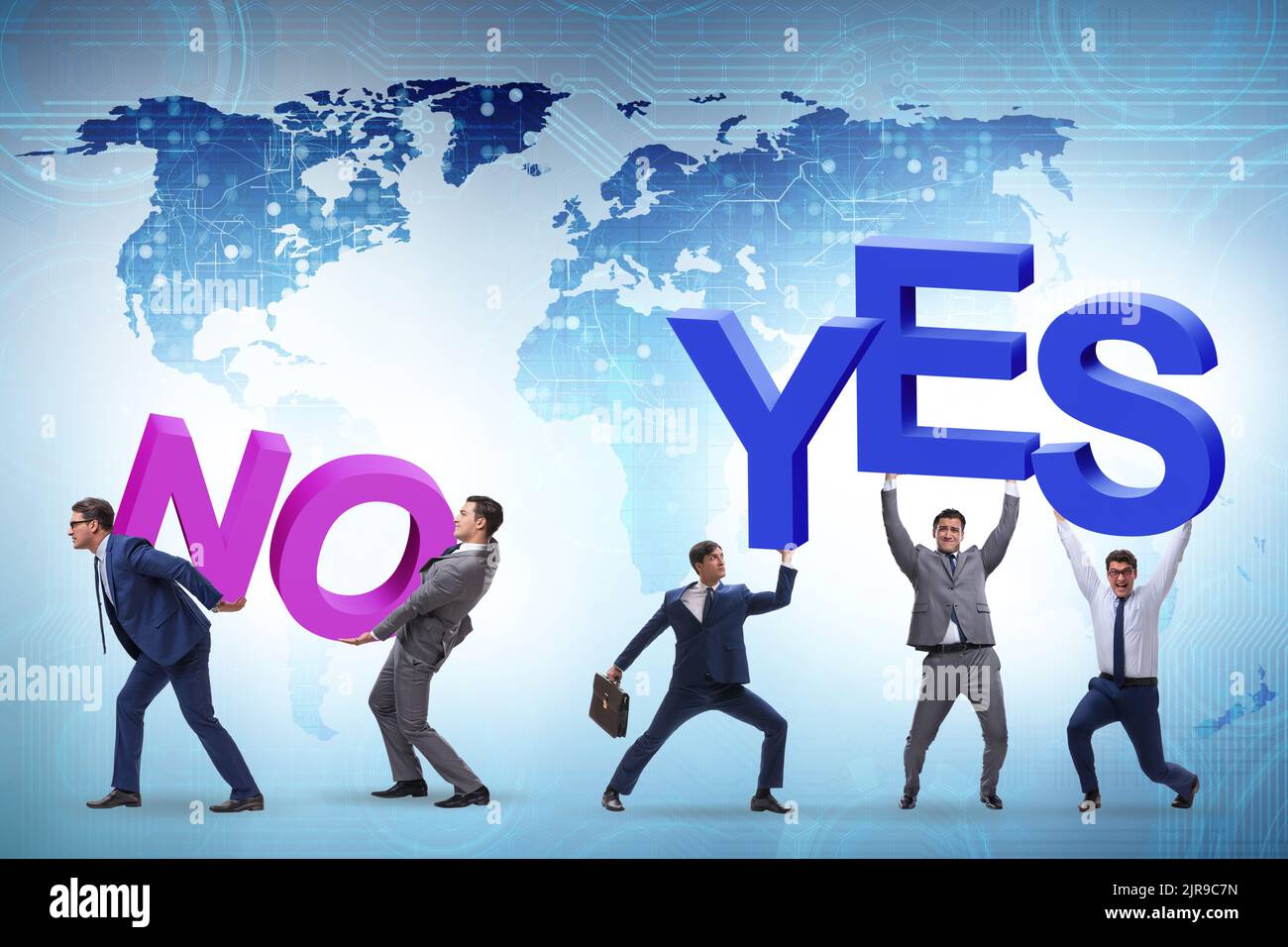 Businessmen in the YES NO concept Stock Photo - Alamy