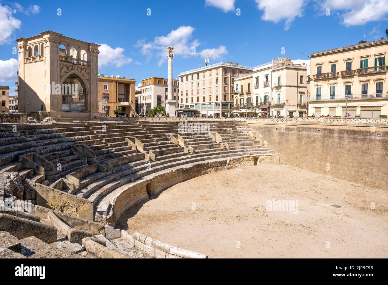 Ruins of the Roman amphitheater built in the ancient Roman city of ...