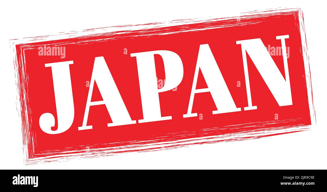 JAPAN text written on red rectangle stamp sign Stock Photo - Alamy