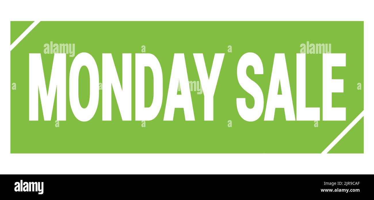 MONDAY SALE text written on green grungy stamp sign Stock Photo - Alamy