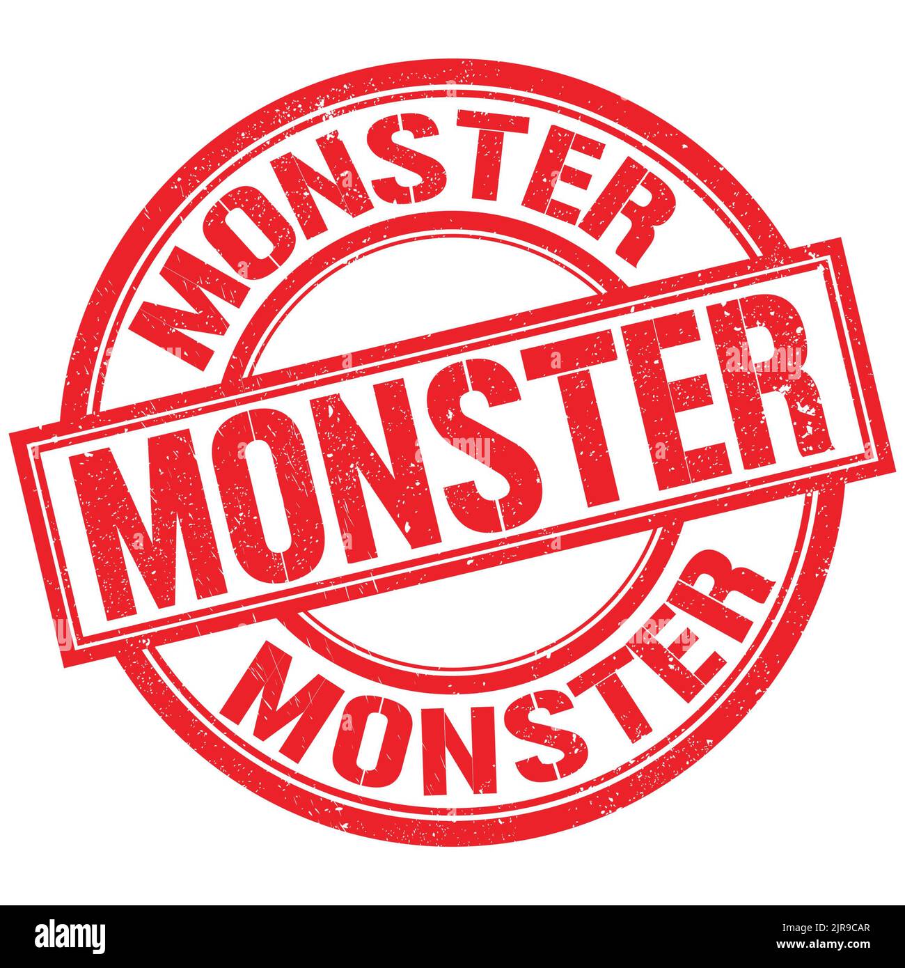 MONSTER text written on red round stamp sign Stock Photo - Alamy
