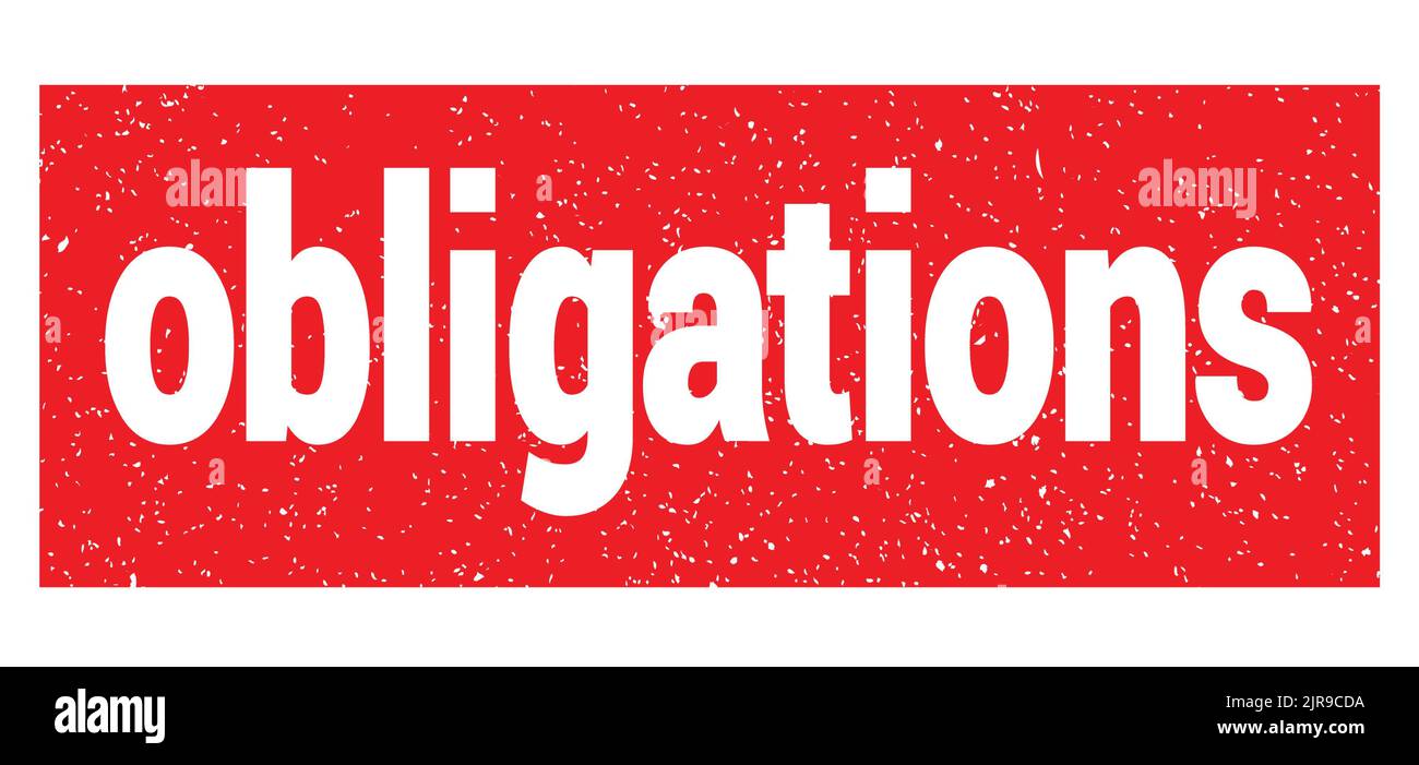 obligations text written on red grungy stamp sign Stock Photo - Alamy