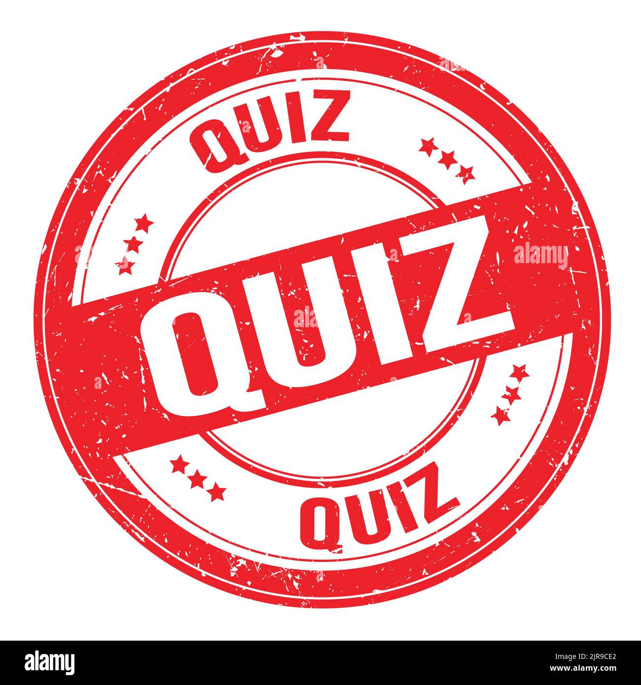 QUIZ text written on red round grungy stamp sign Stock Photo - Alamy