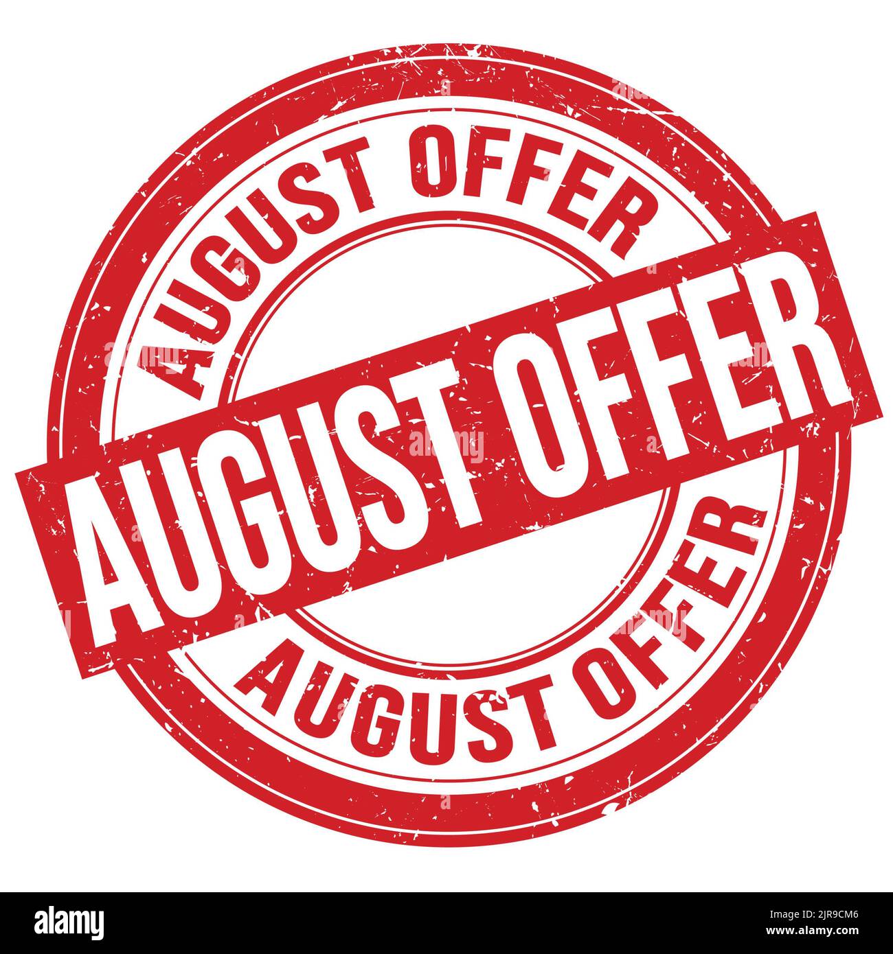 AUGUST OFFER text written on red round grungy stamp sign Stock Photo ...