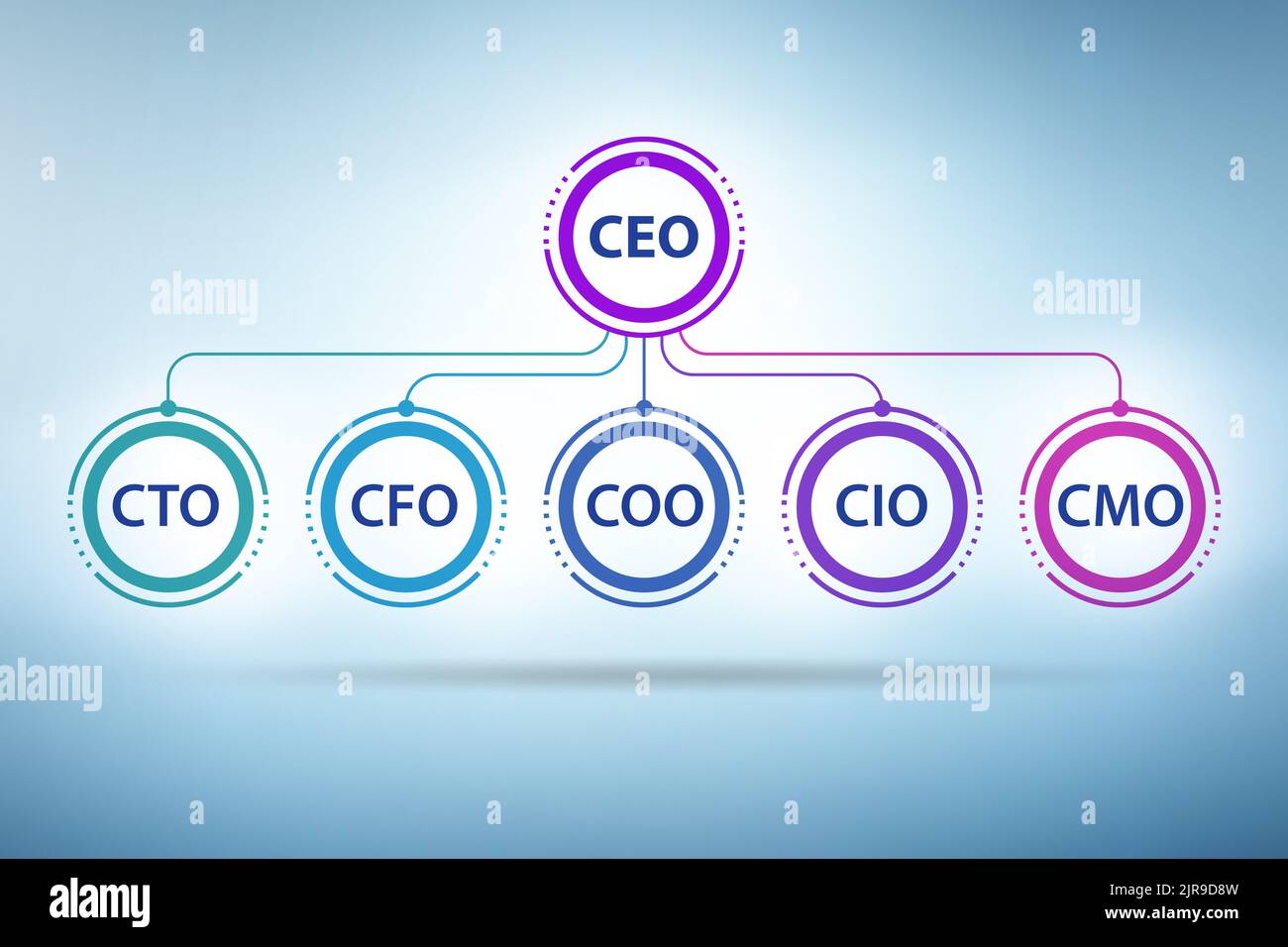 Illustration of organisation chart with the various executives Stock ...