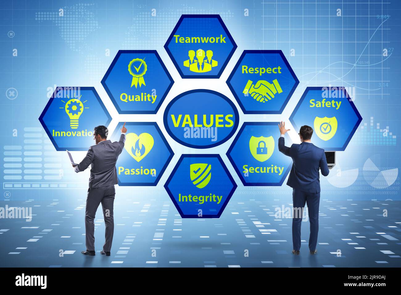 Businessman in corporate values concept Stock Photo - Alamy