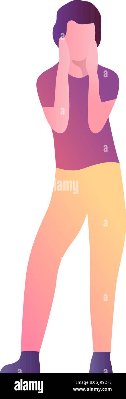 Shocked male portrait Stock Vector Images - Alamy