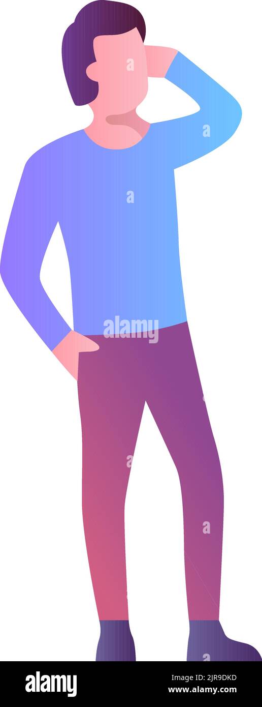 Man listening flat icon vector. Guy hearing something isolated on white ...