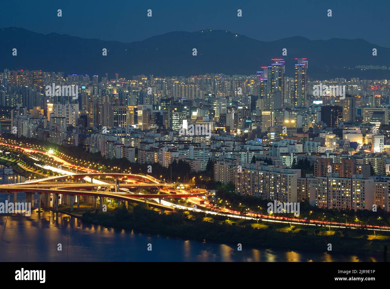The night view of Jung-gu, Seoul, Korea Stock Photo - Alamy