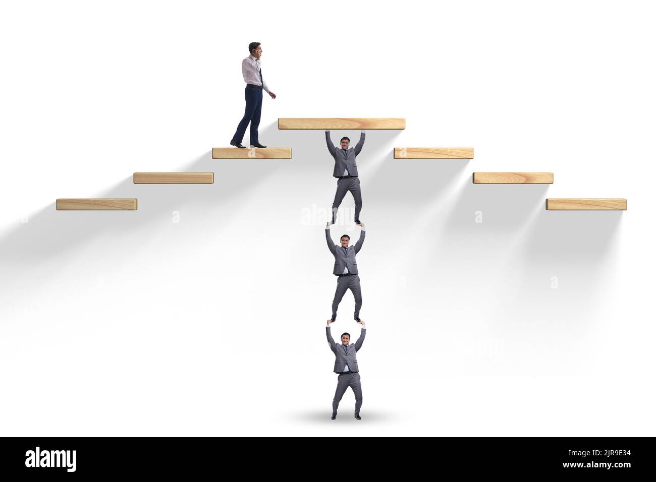 Teamwork concept with the businessmen helping each other Stock Photo ...