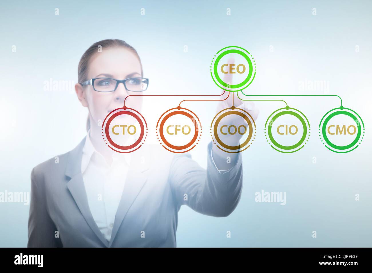 Businesswoman in organisation chart concept Stock Photo - Alamy