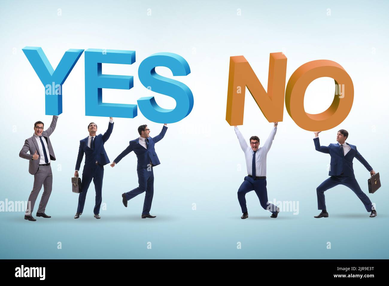 Businessmen in the YES NO concept Stock Photo - Alamy