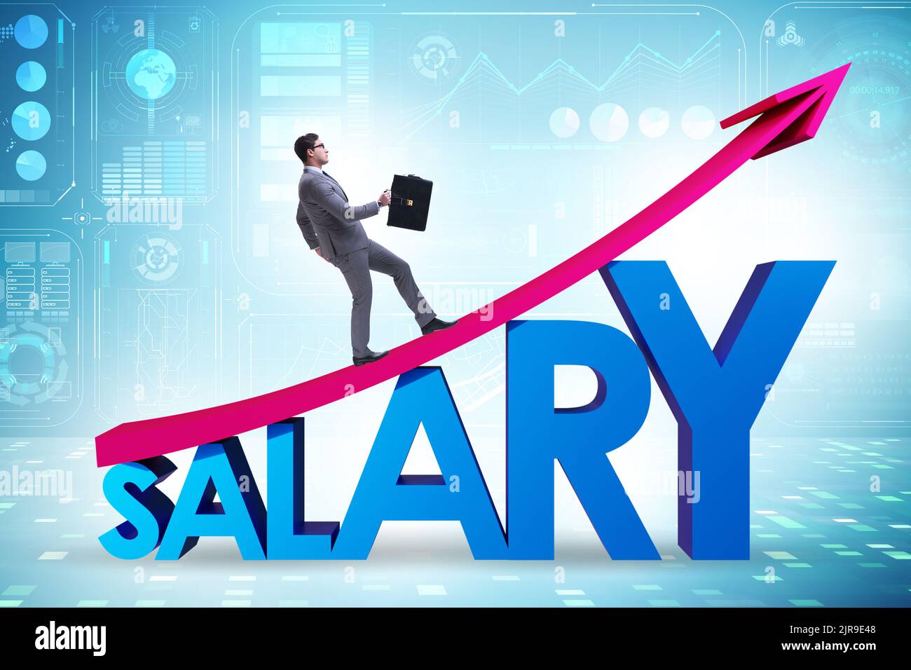 Salary increase concept with the businessman Stock Photo - Alamy