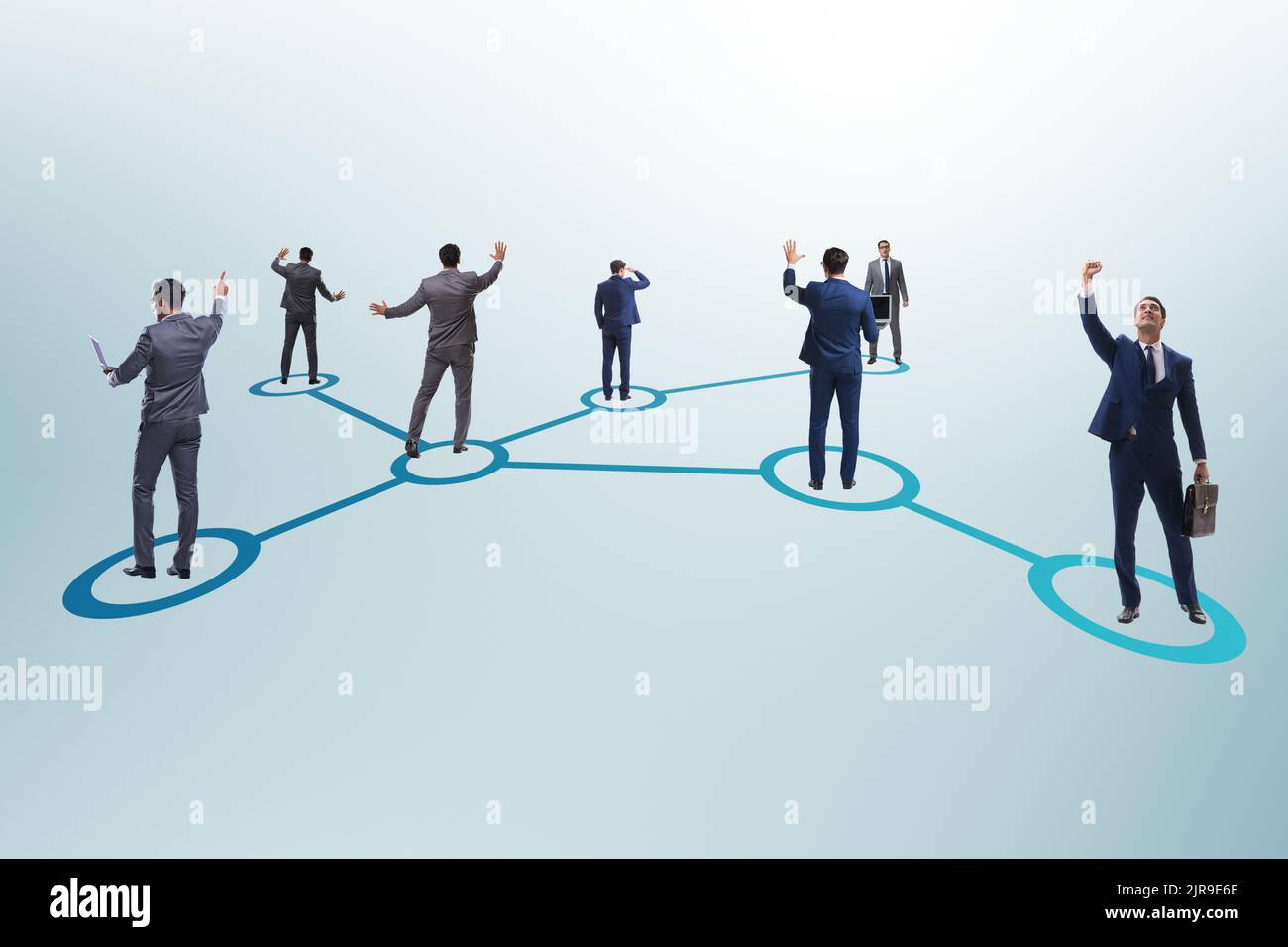 Concept of networking in the business with businessmen Stock Photo - Alamy