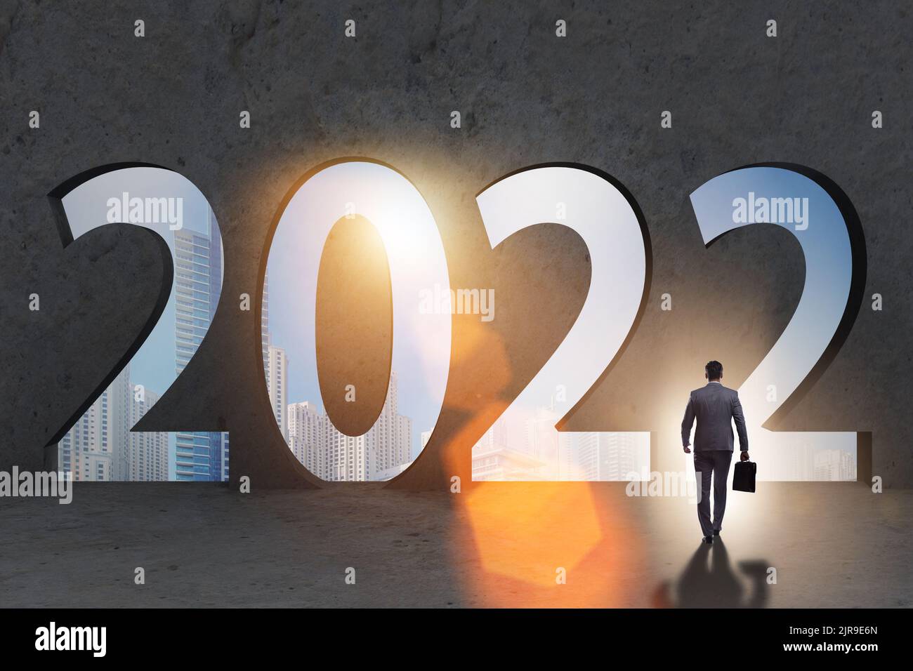Concept of year 2022 with the businessman Stock Photo - Alamy