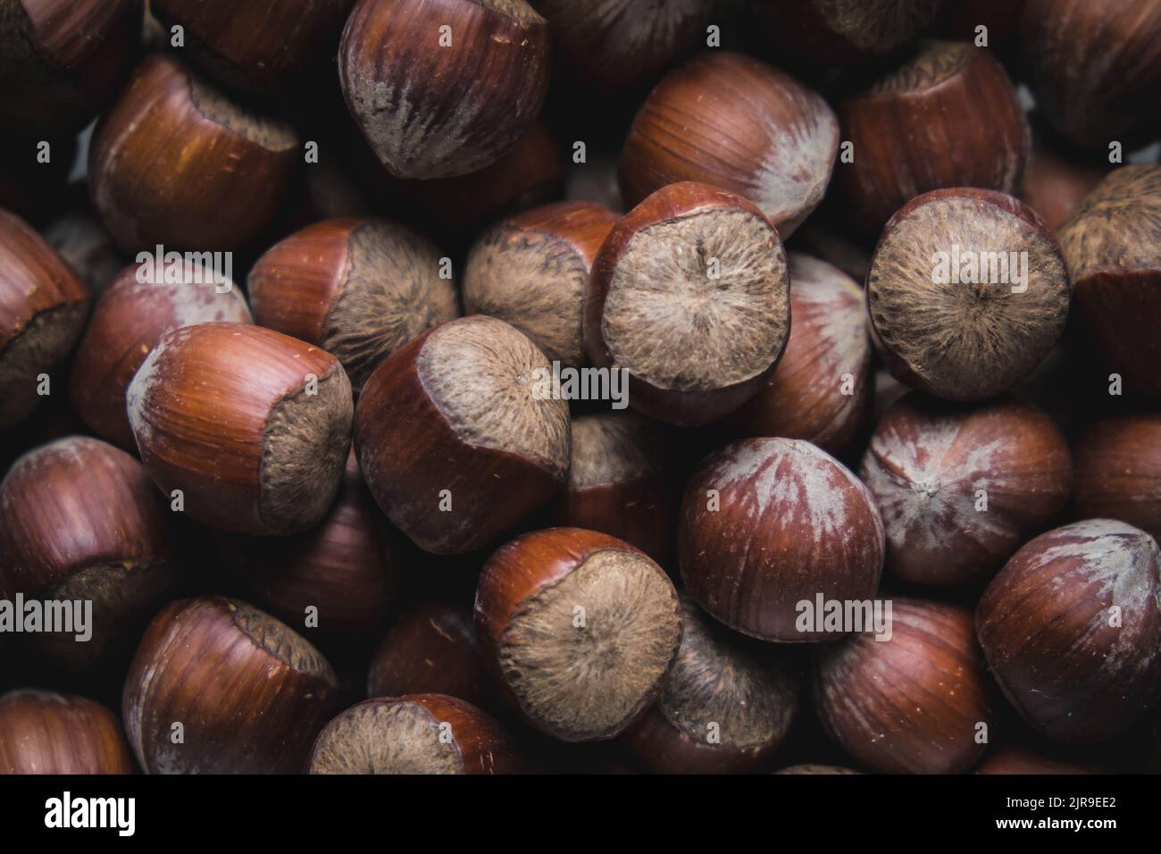 Hazelnuts. Food background, photo wallpaper Stock Photo - Alamy