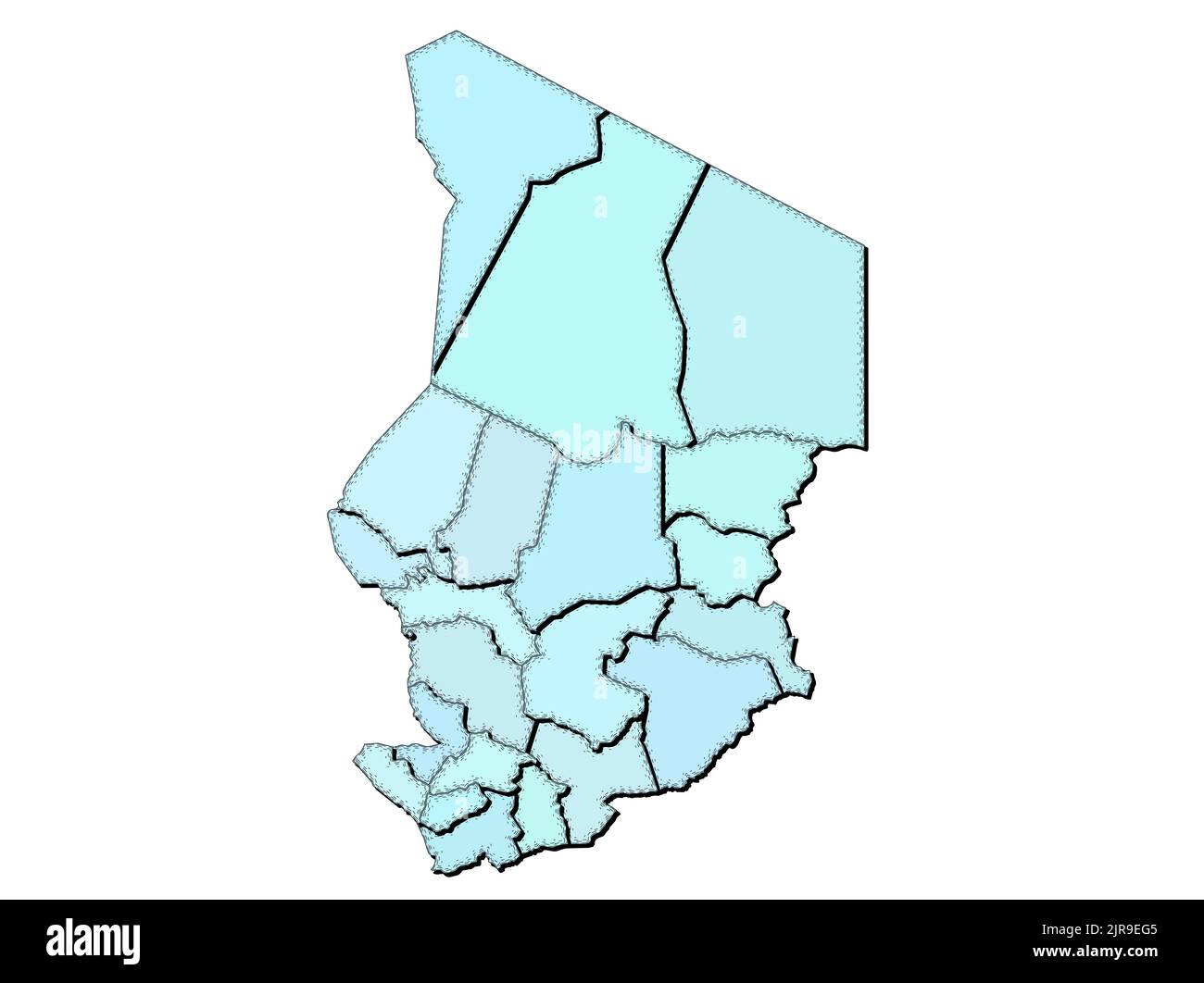 Map of Chad with states isolated Stock Vector Image & Art - Alamy