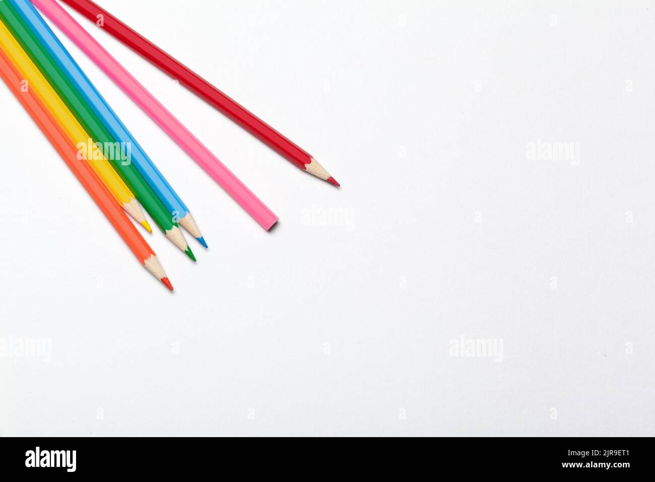 Wooden colorful ordinary pencils isolated on a white background Stock ...