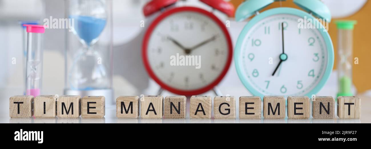 Time management and work time planning closeup Stock Photo - Alamy