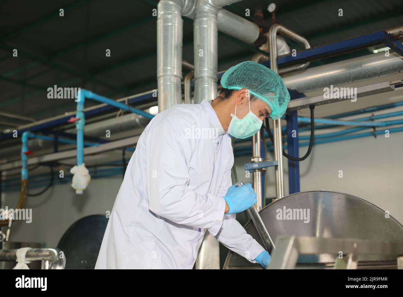 Asian worker labor working in food and beverage for drink industry ...