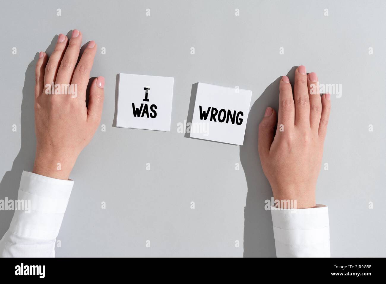 Writing displaying text I Was Wrong. Word for Acceptance of a mistake ...