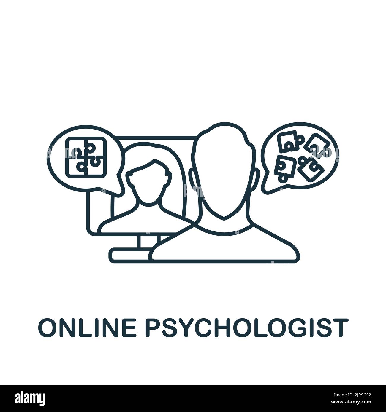 Online Psychologist icon. Line simple Psychology icon for templates ...