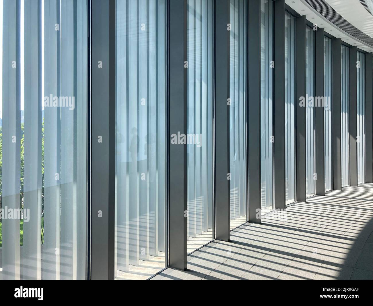 The row of windows in He Art Museum, designed by Tadao Ando. Shunde ...