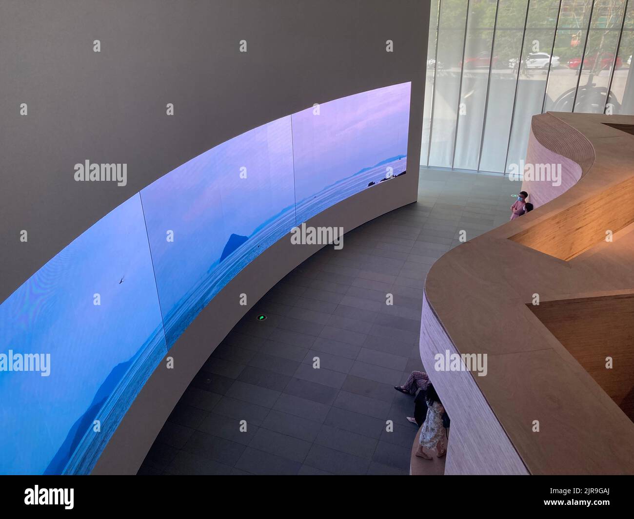 The people in He Art Museum, designed by Tadao Ando. Shunde, Guangdong ...