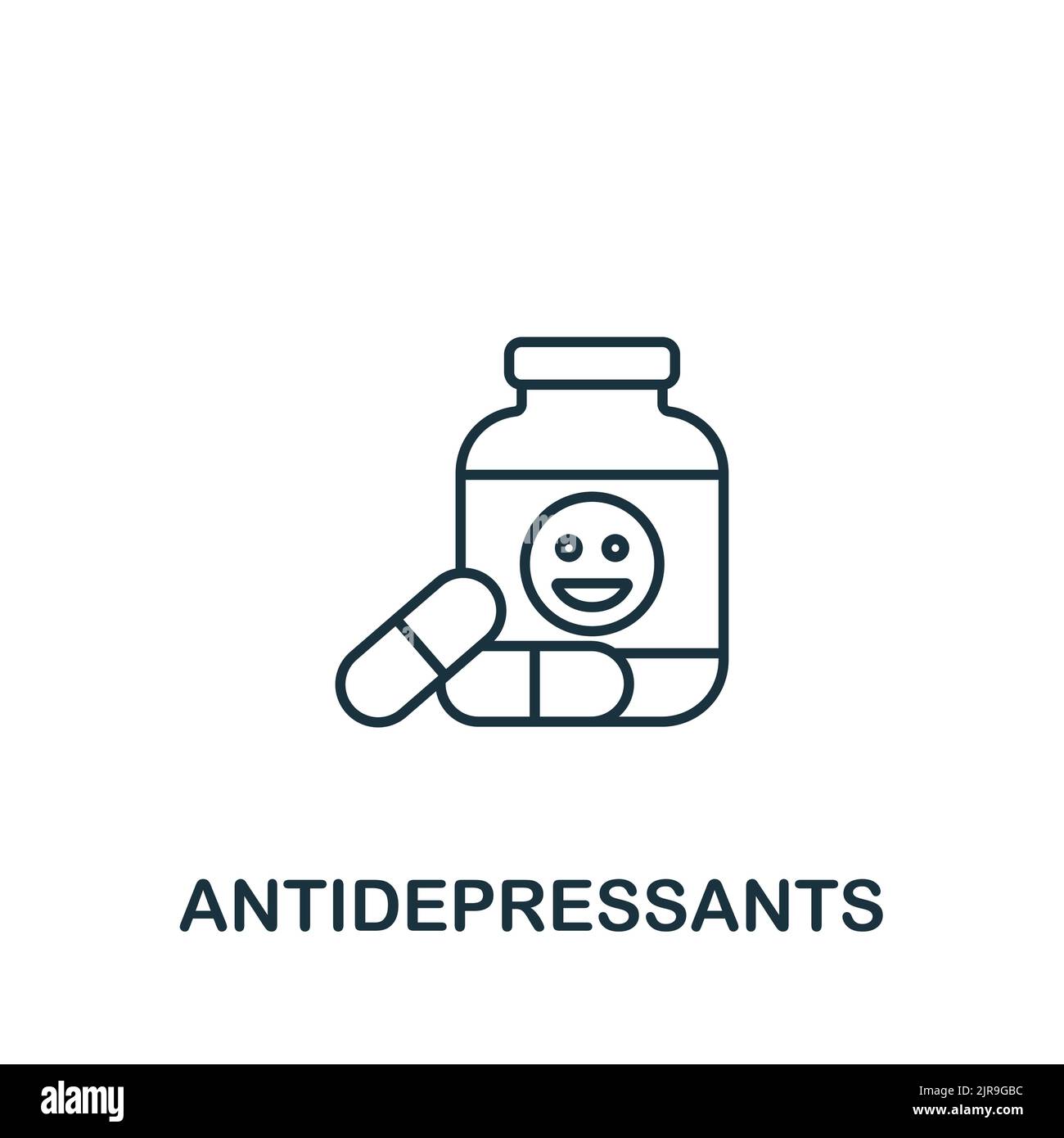 Antidepressants icon. Line simple Psychology icon for templates, web ...