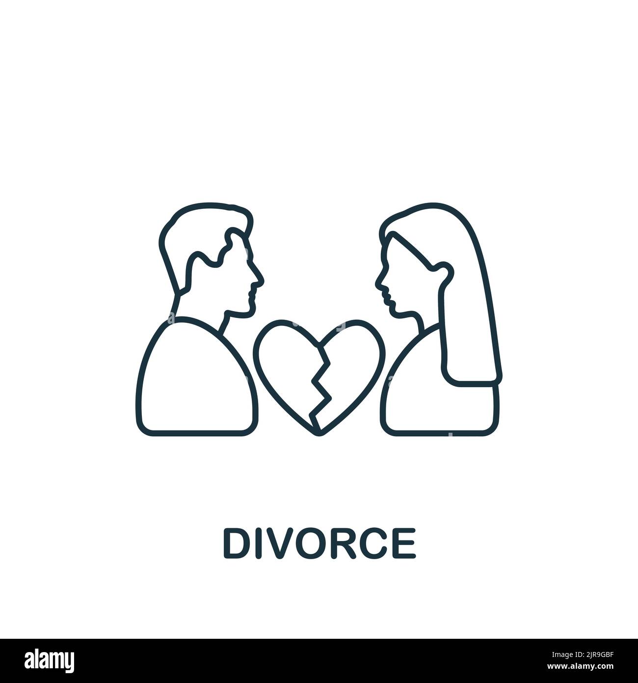 Divorce icon. Line simple Psychology icon for templates, web design and ...