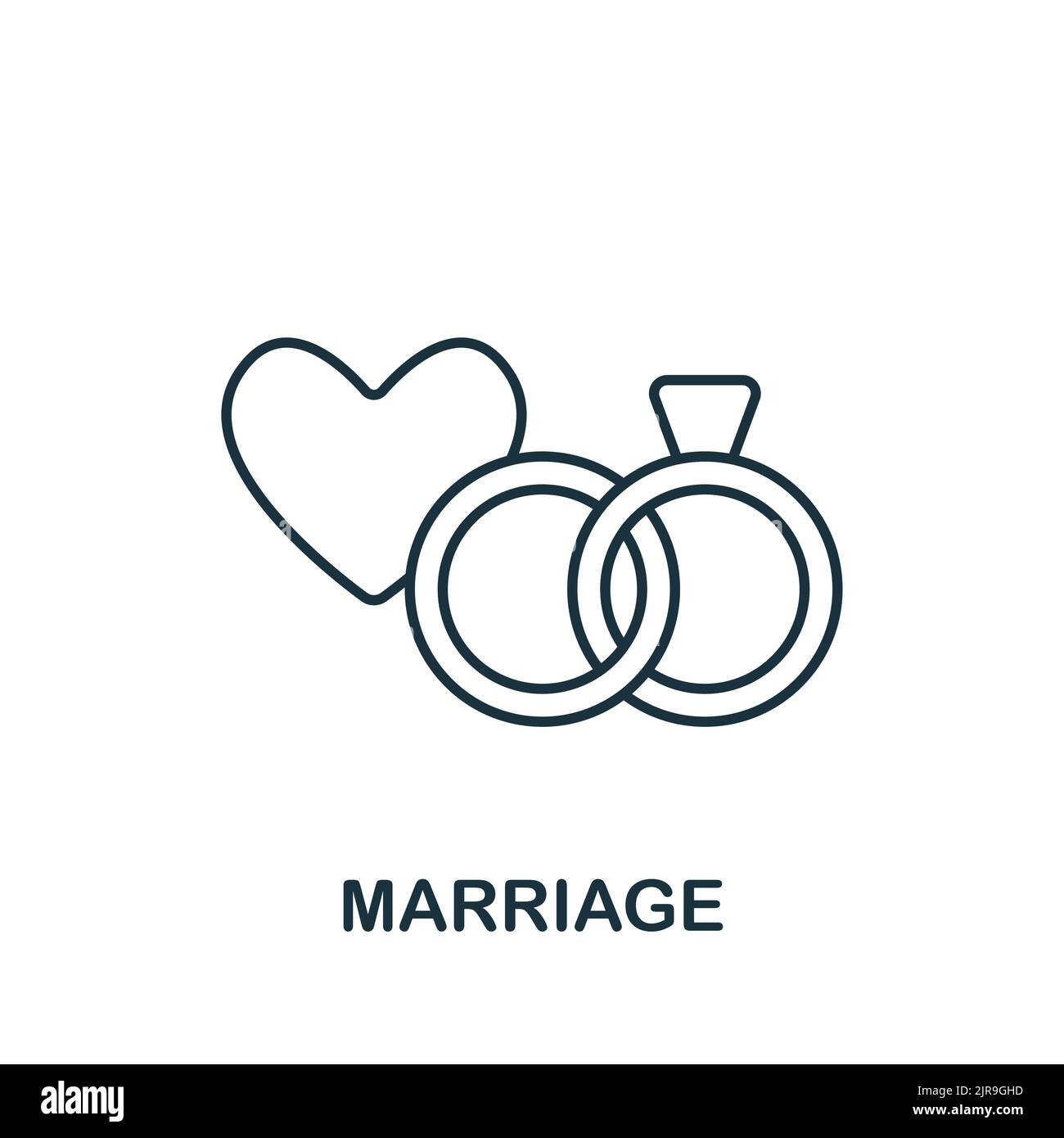 Marriage icon. Line simple Psychology icon for templates, web design ...