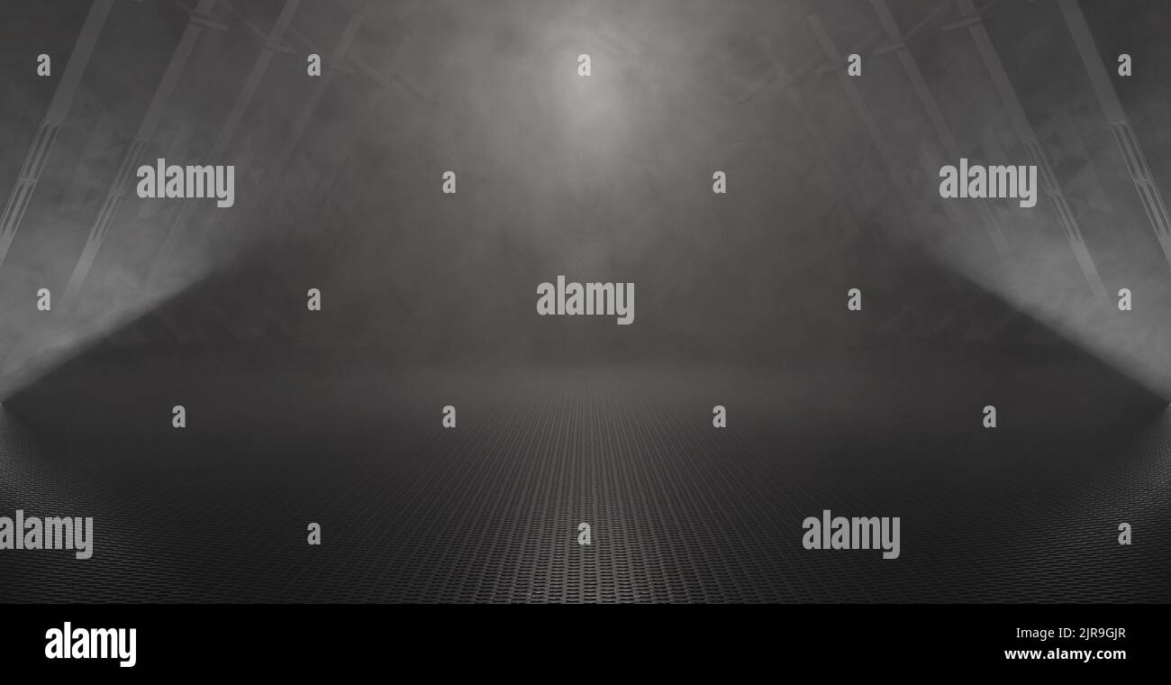 Dark Showroom Scene Underground Hall Corridor Tunnel Led Lights Laser ...