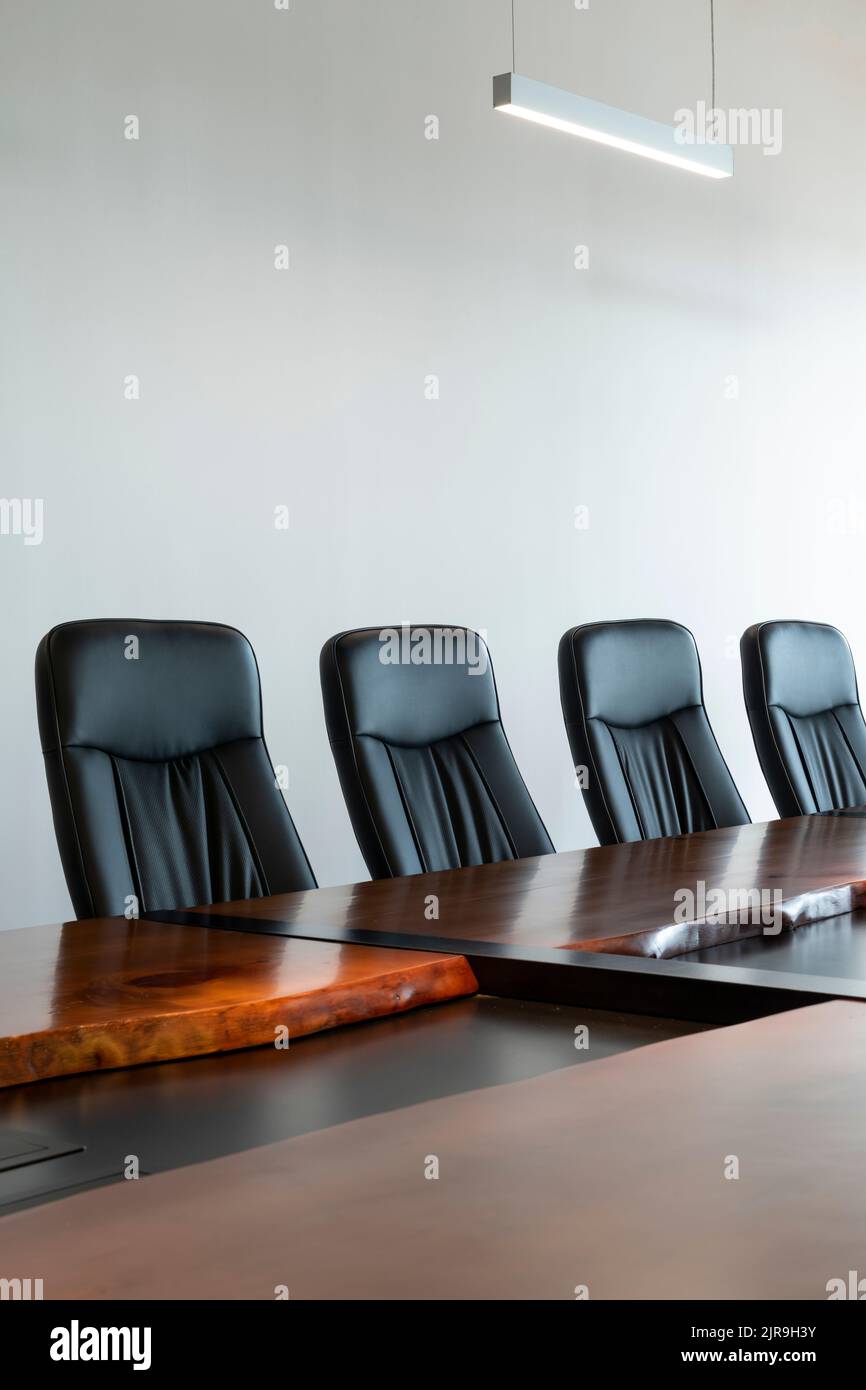 Unattended empty conference table - stock photo Stock Photo - Alamy