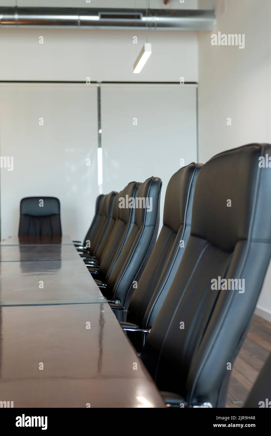 Unattended empty conference table - stock photo Stock Photo - Alamy