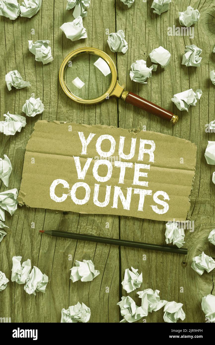 Conceptual caption Your Vote Counts. Business overview Make an election ...