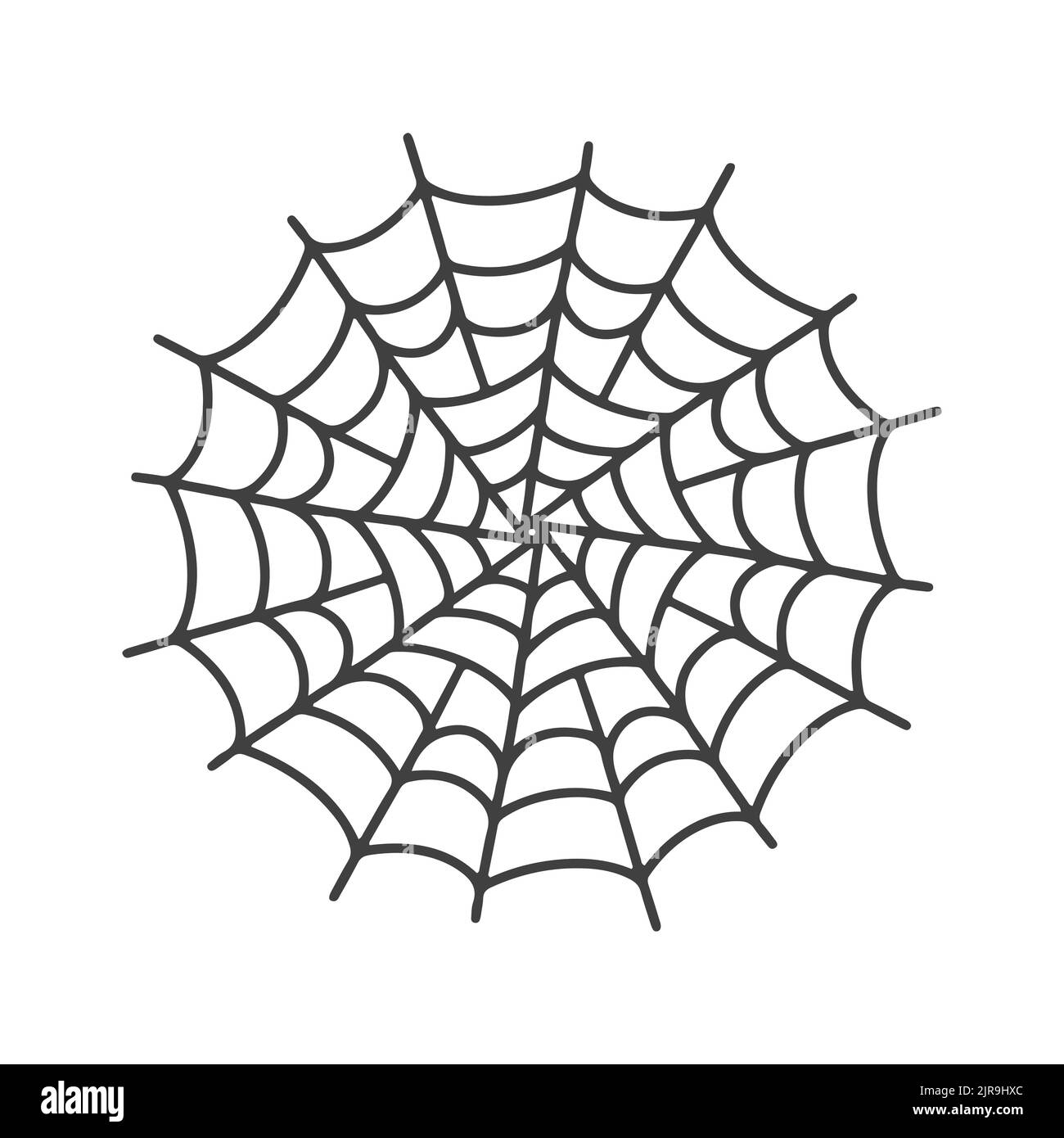 Vector Spider web icon drawn in one line on white for halloween Stock ...