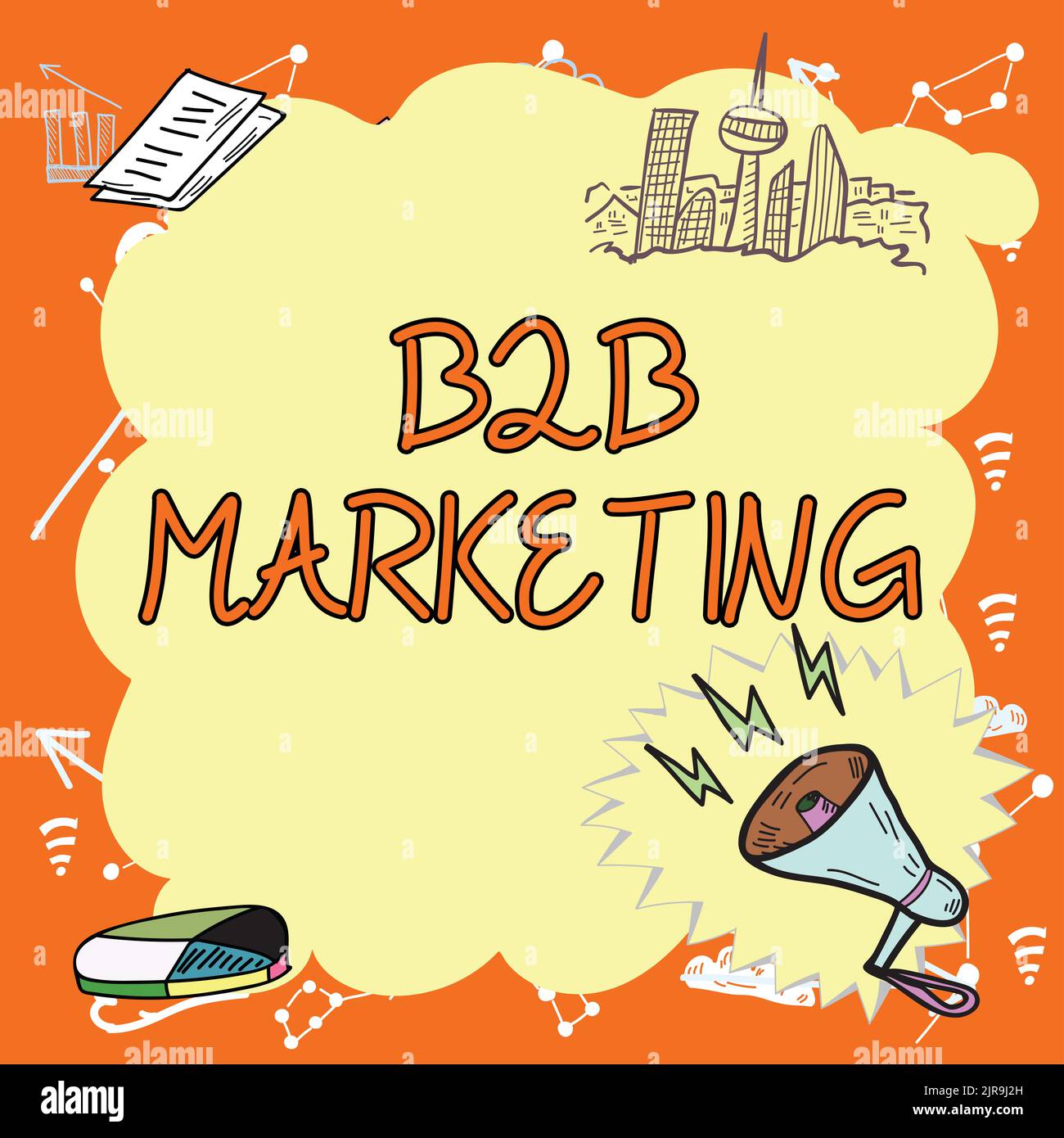 Text sign showing B2B Marketing. Word for Partnership Companies Supply ...