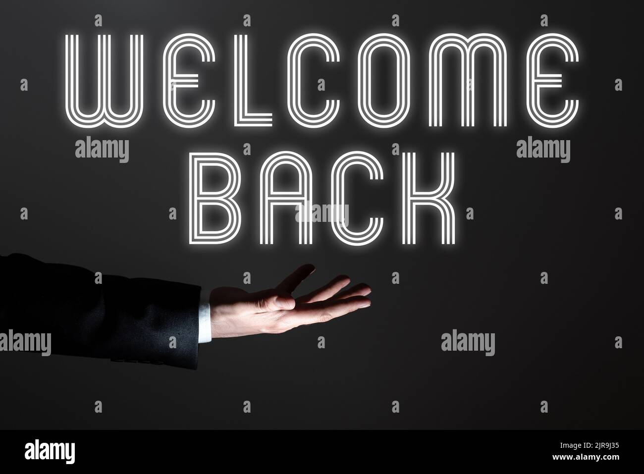 Handwriting text Welcome Back. Concept meaning Warm Greetings Arrived ...