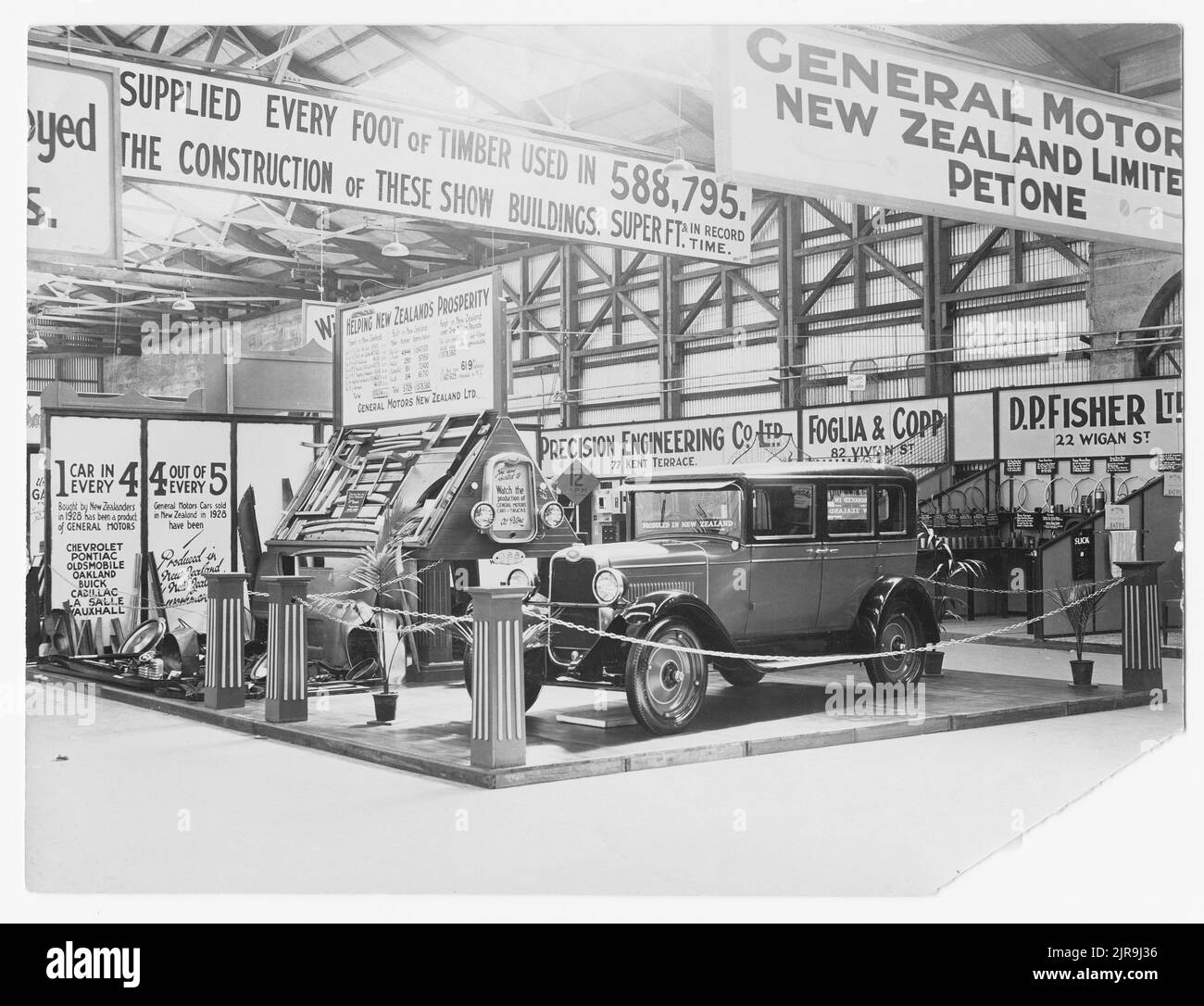 General Motors display at Trade Fair, Petone, circa 1928, Petone, maker ...