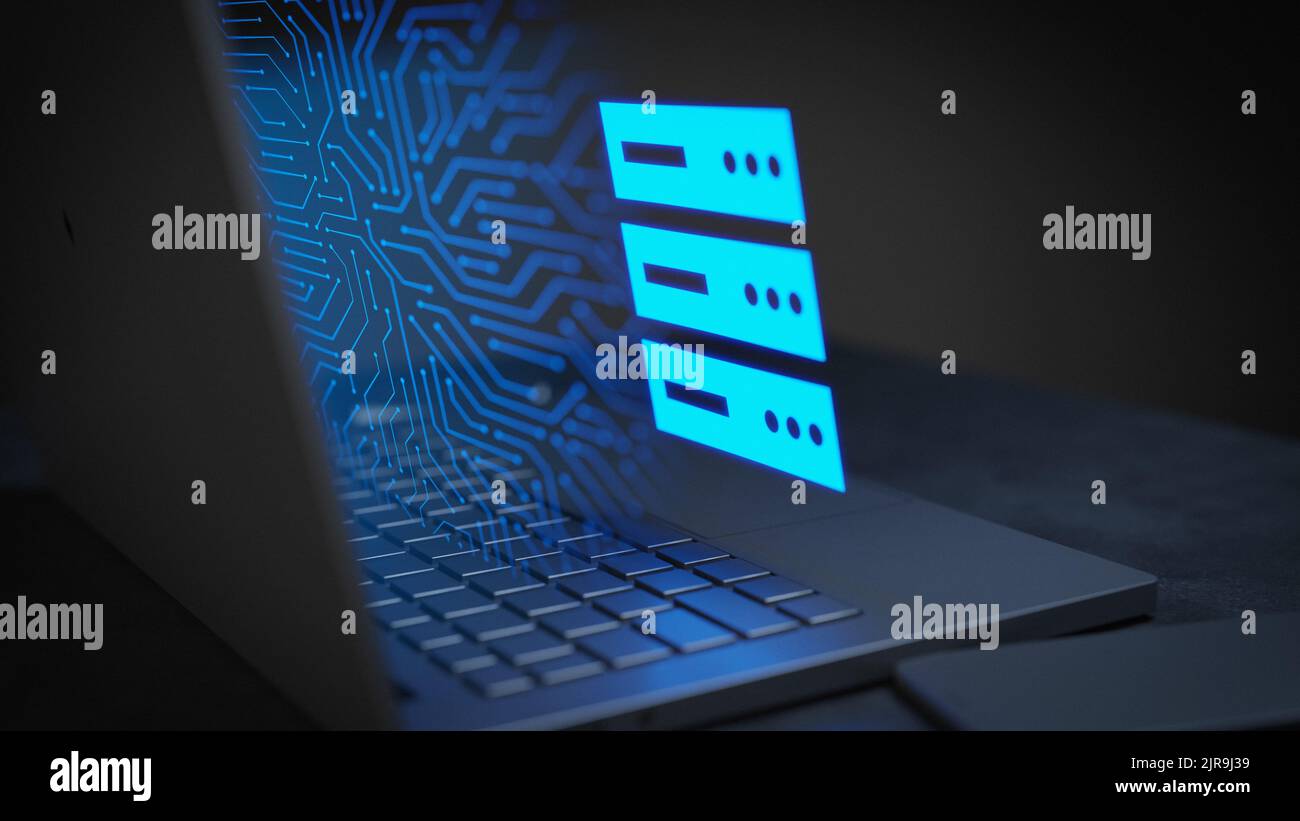 Server network data hardware system cloud database 3D Render Stock ...